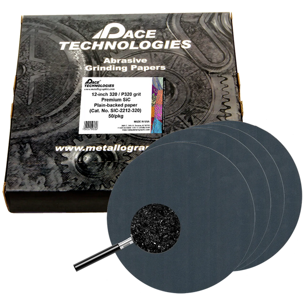 12" Premium SiC Grinding Papers with Plain backed, 320 grit, 50/box, S ...